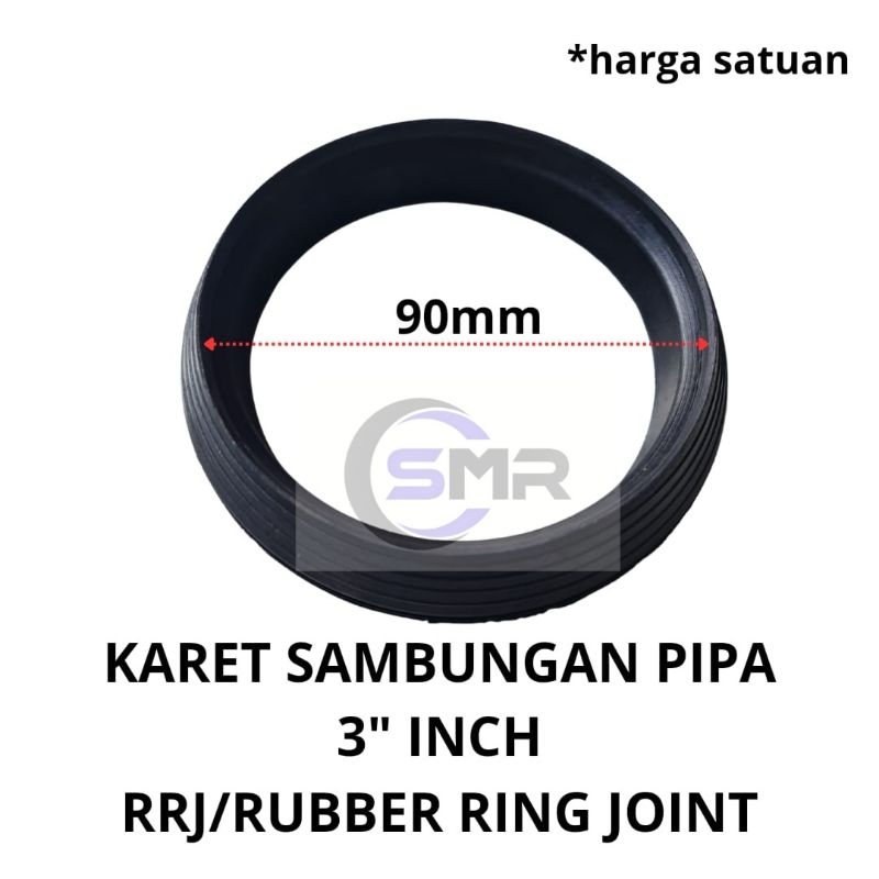 Jual KARET SAMBUNGAN PIPA PVC 3 INCH .RRJ(RUBBER RING JOINT)90 MM ...