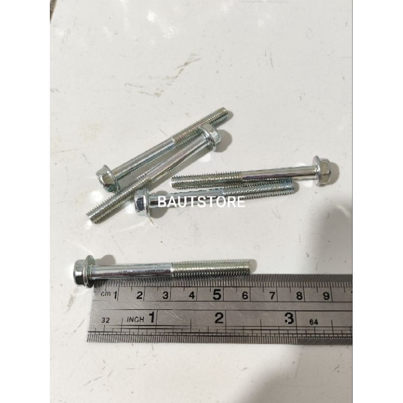 Jual Baut Topi / Baut Fleng 10/6mm x 6cm Kunci 10 ( paket 2pcs ...