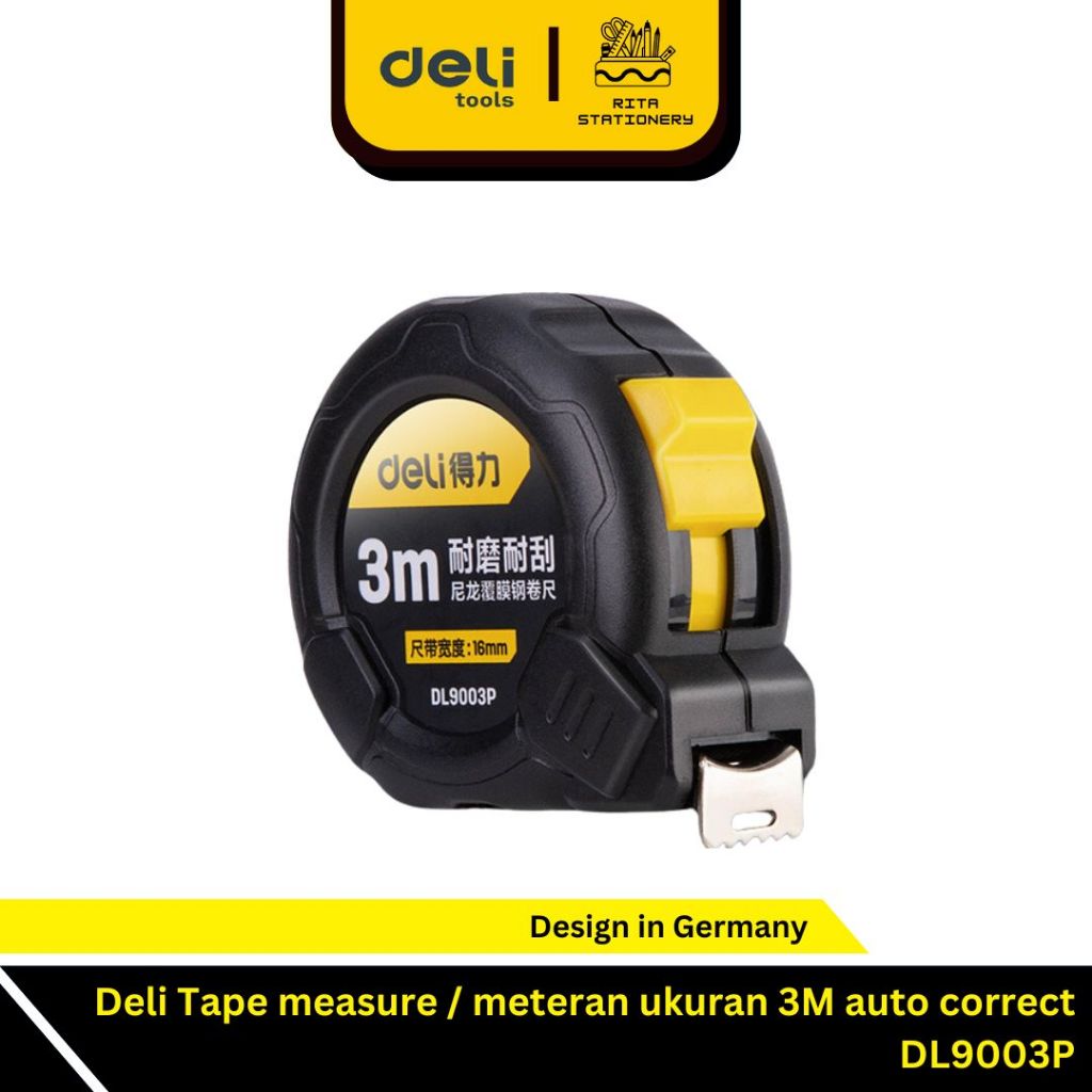 Jual Deli Tape measure / meteran ukuran 3M auto correct DL9003P ...