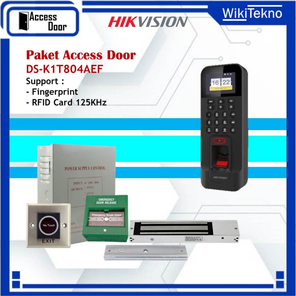 Jual Paket Access Control Fingerprint & Kartu Hikvision DS-K1T804AEF ...