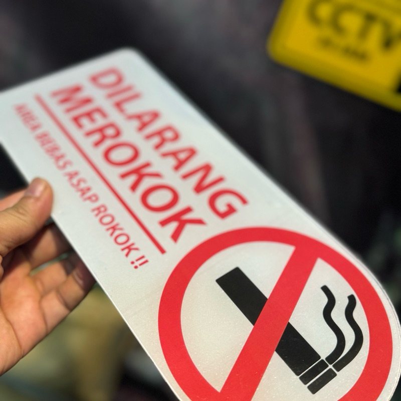Jual Sign/ Rambu Dilarang Merokok (Area Bebas Asap Rokok) 12x29cm ...
