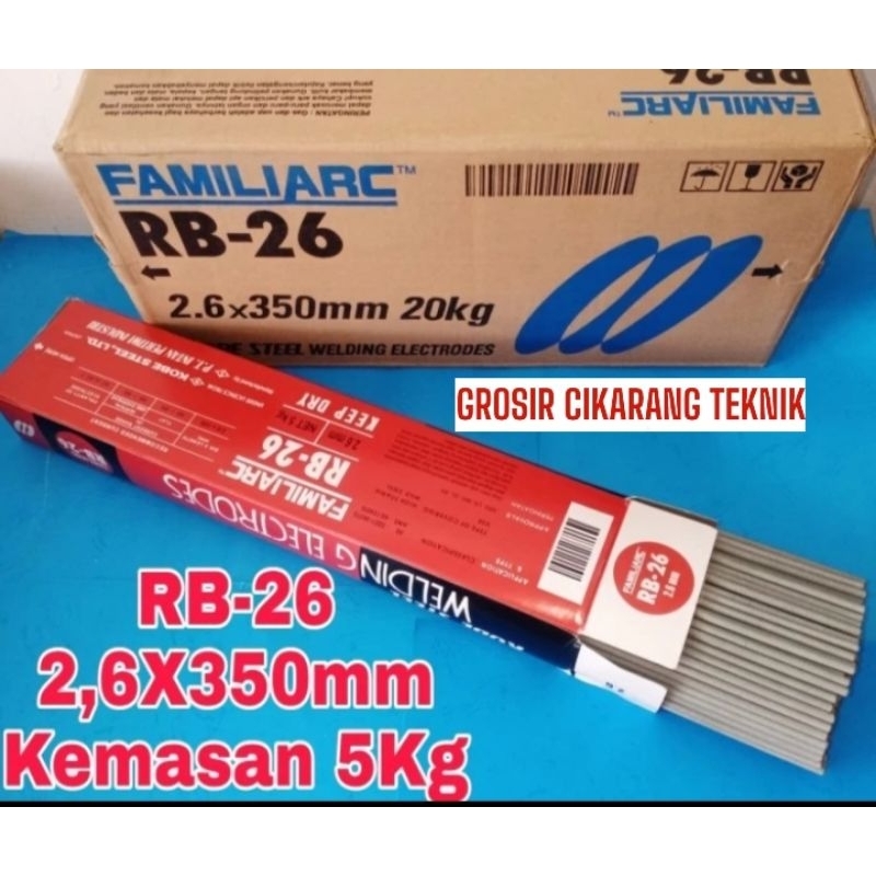 Jual Kawat las RB 26 ukuran 2,6x350 mm kemasan 5 kg FAMILIARC | Shopee Indonesia