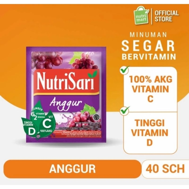 Jual nutrisari anggur 1 pack ( 40 sachet ) | Shopee Indonesia