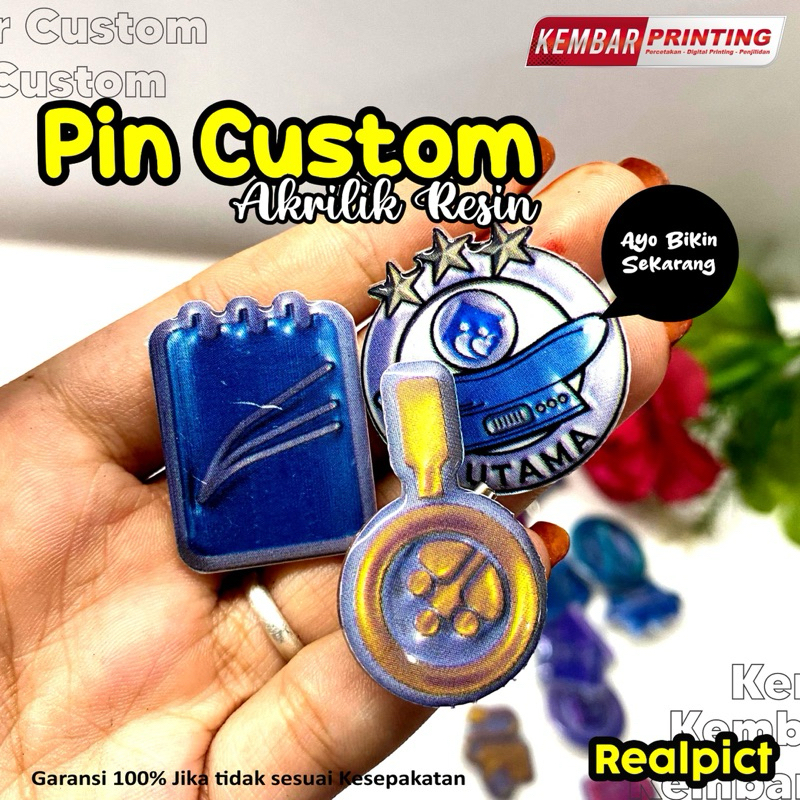 Jual Pin Akrilik Resin Custom Magnet Peniti ( min. Pesan 2 pcs ) MOHON ...
