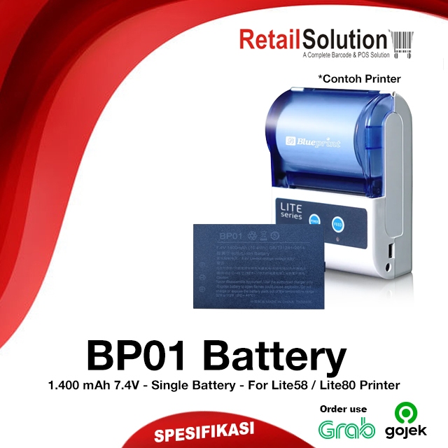 Jual Baterai BP01 - Battery Printer Thermal Blueprint Lite58 Lite 58 ...