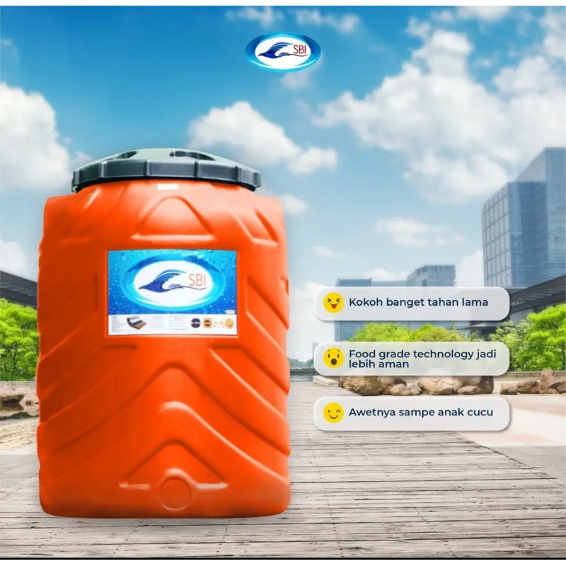 Jual Tandon SBI toren 750 Liter V800 Biru Orange 750L tangki air perumahan harga ekonomis ...