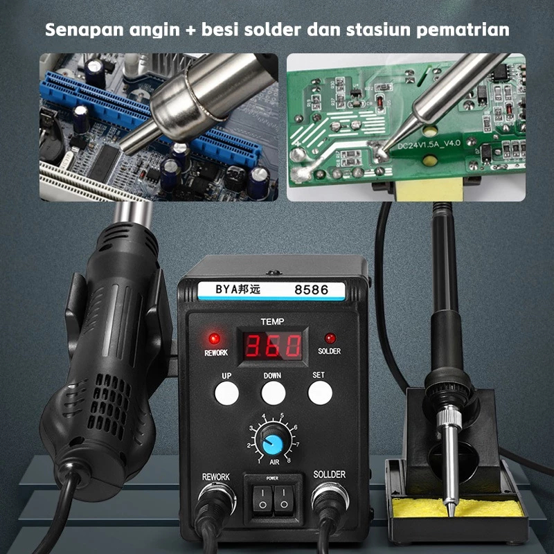 Jual SOARFLY Stasiun Solder 8586 700W 2 in 1 Digital Display SMD Ulang ...