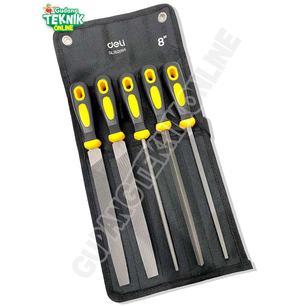 Jual Kikir Besi 8" SET 5pcs DELI EDL352085 / Kikir Flat Triangle Square ...