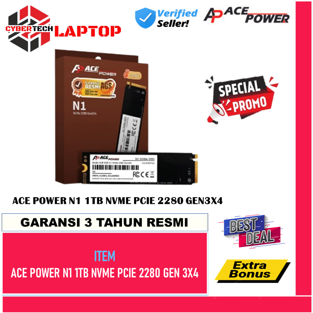 Jual SSD ACE POWER N1 512GB | 1TB NVME PCIE 2280 GEN3X4 - LIMITED 3 ...