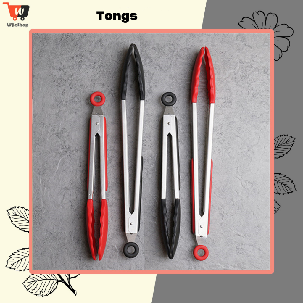 Jual Tongs Stainless Steel Silikon Tahan Panas Pencapit Kue Dan ...