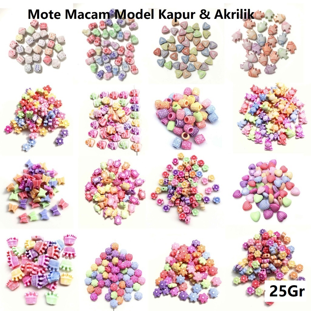 Jual Mote Manik Macam Model Kapur & Akrilik Harga/25gr | Shopee Indonesia