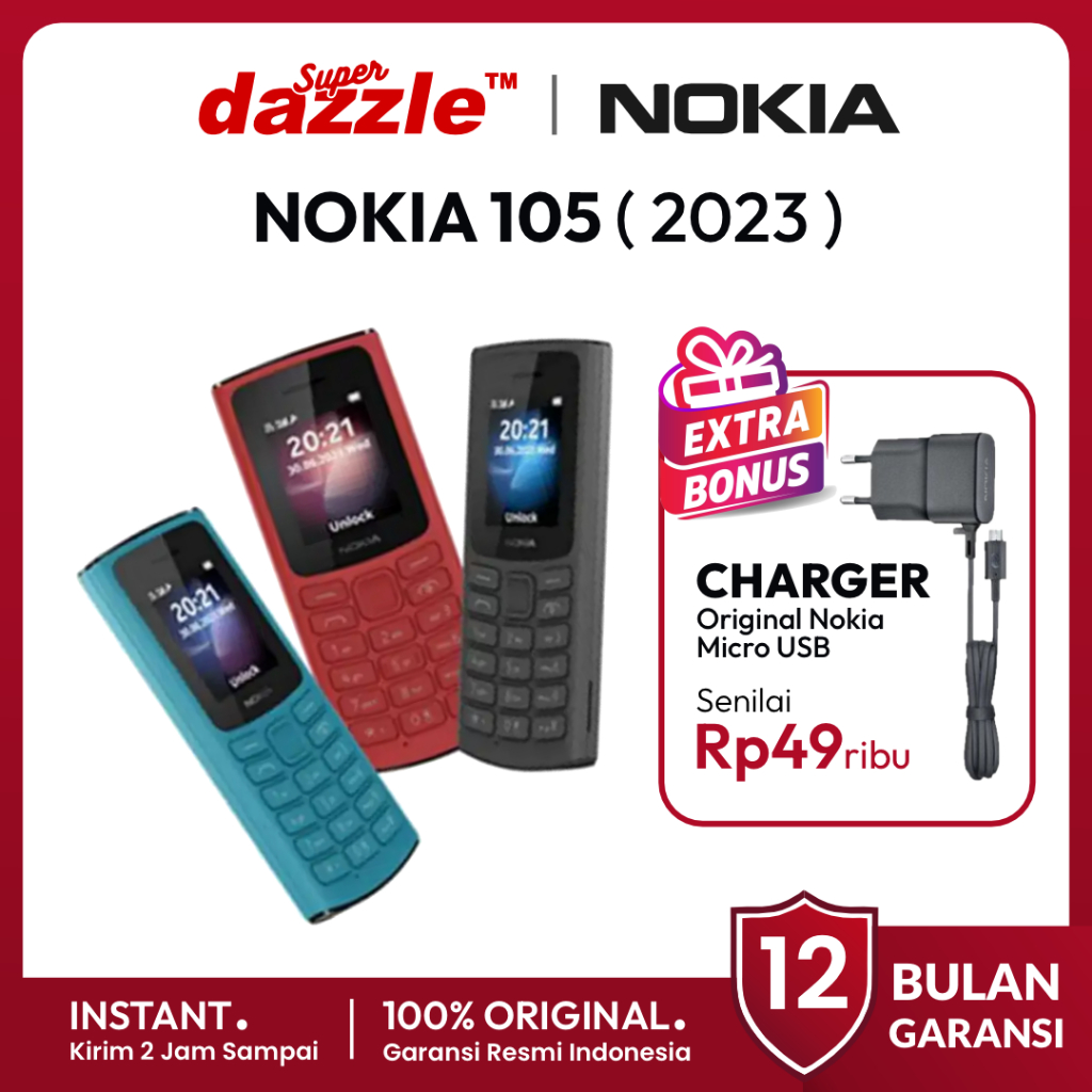 Jual HP Nokia 105 LEDA 2023 Dual SIM Card Original 100% Garansi Resmi ...