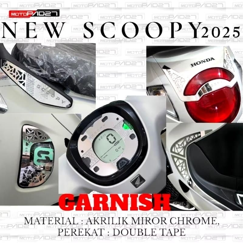 Jual Garnish Motor New Scoopy 2025 Akrilic Premium | Shopee Indonesia