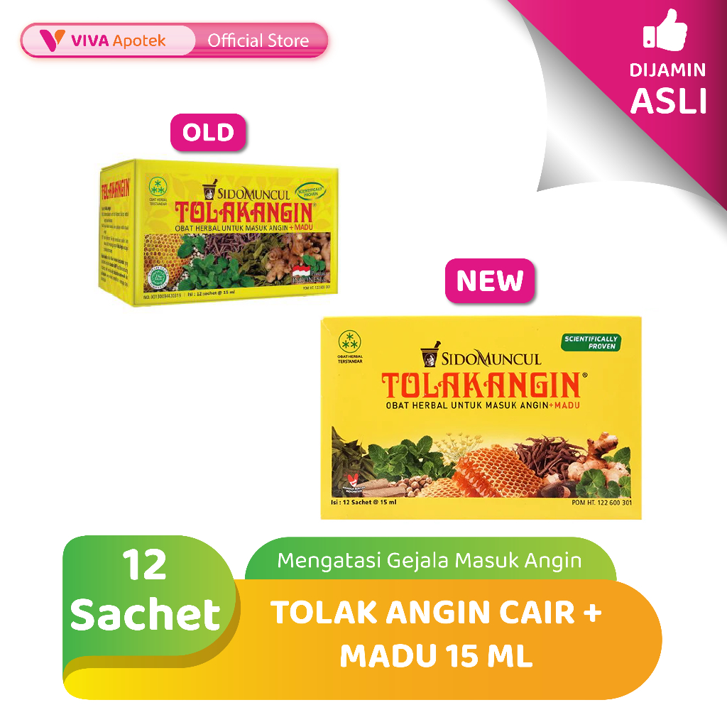 Jual Tolak Angin Cair + Madu untuk Masuk Angin 15 ml (12 Sachet ...