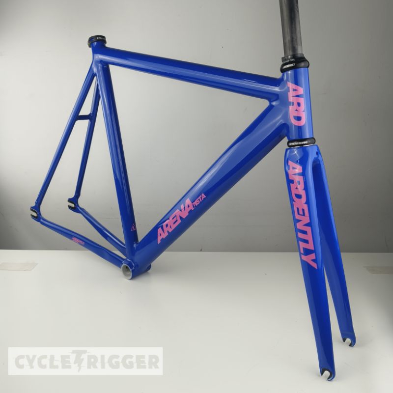 Jual FRAMESET ARDENTLY PISTA ARENA PINK FULL CARBON FORK Blue Logo Pink ...