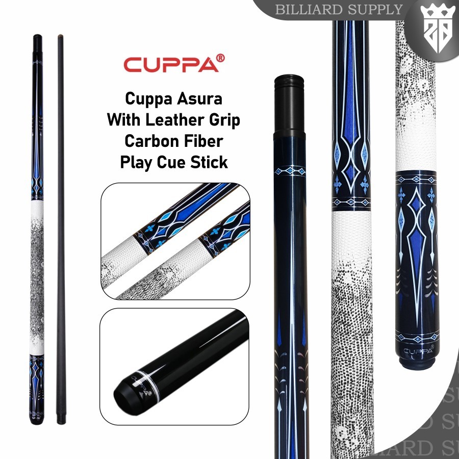 Jual Cuppa Asura Blue Premium Series Carbon Fiber Play Cue Stick-New ...