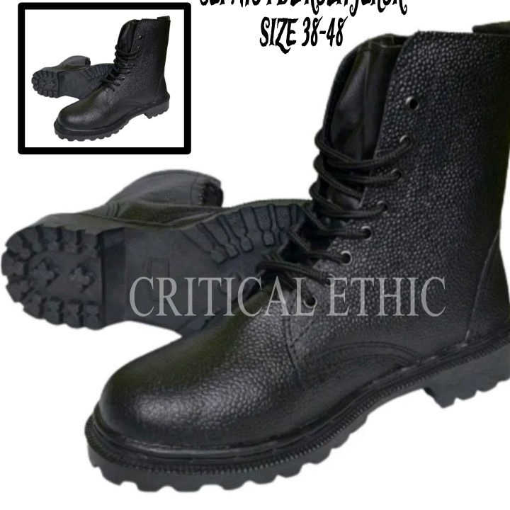 Jual SEPATU PDL KULIT JERUK HITAM SEPATU PDL LINMAS HANSIP SECURITY ...