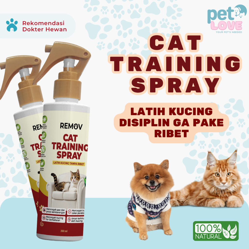 Jual Remov Cat Training Spray 250ml Latih dan Cegah Kucing dan Anjing ...