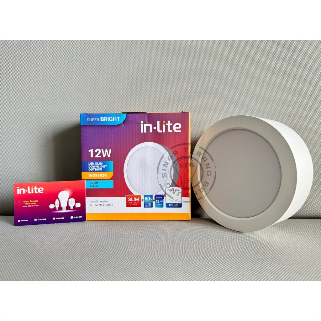Jual LAMPU LED INLITE SLIM DOWNLIGHT OUTBOW TEMPEL BULAT 12 WATT 12W ...