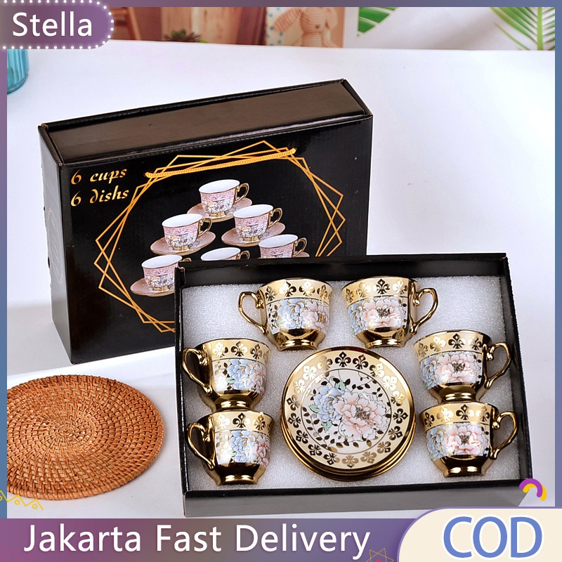 Jual 4 Styles Set Teko Cangkir Piring Keramik European Classic Style ...