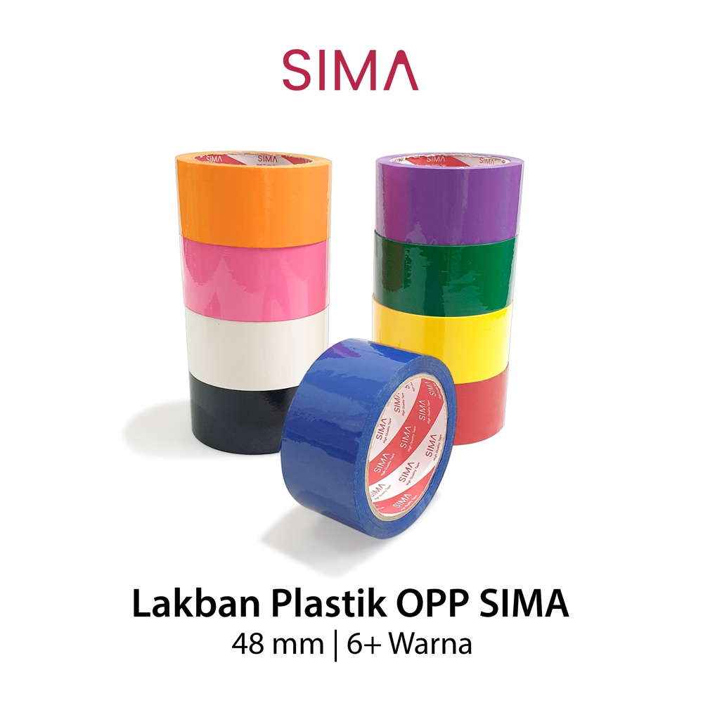 Jual Lakban OPP WARNA SIMA 48 mm Hijau Merah Biru Kuning Putih Pink ...