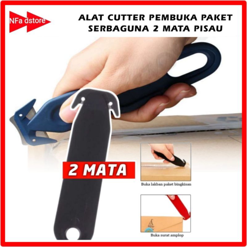 Jual Alat Cutter Pembuka Paket Kardus Surat Amplop 2 Mata Pisau ...