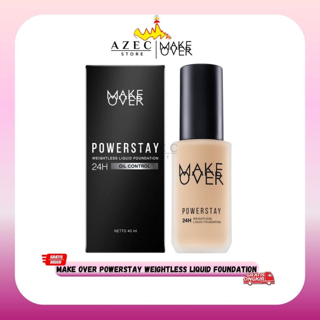 Jual MAKE OVER POWERSTAY WEIGHTLESS LIQUID FOUNDATION 40ML | Shopee ...