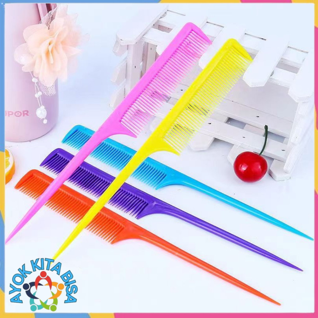 Jual AKB Sisir Sasak Plastik Polos Warna Warni Sederhana Sisir Rambut ...