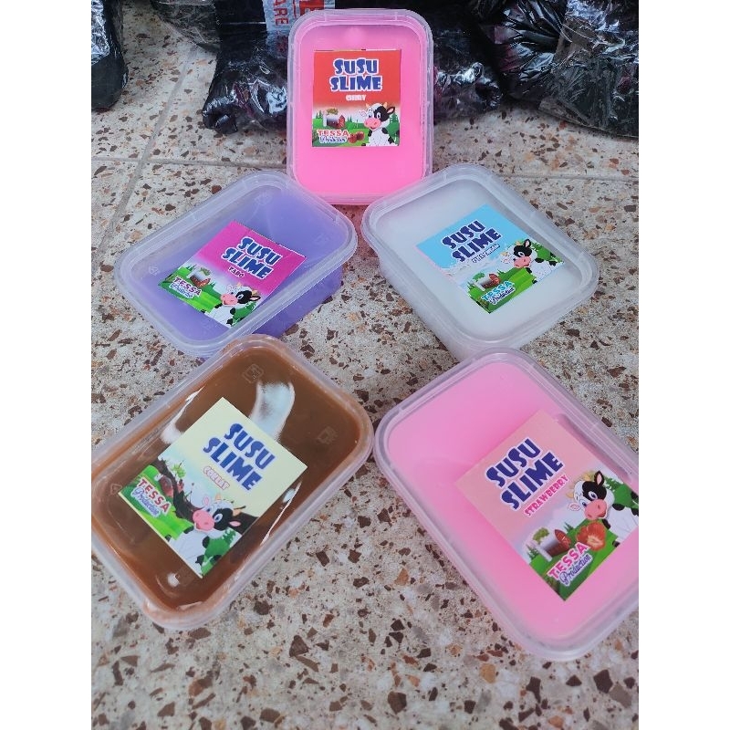 Jual 5pc slime jelly susu 250cc / slem murah / slime jiggly / slime ...
