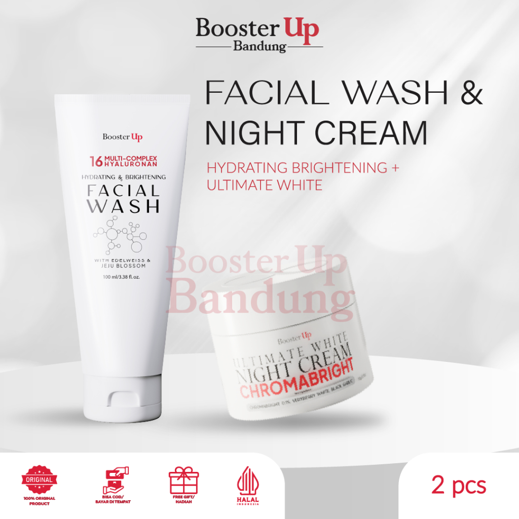 Jual Booster Up Facial Wash dan Night Cream With Chromabright | Shopee ...