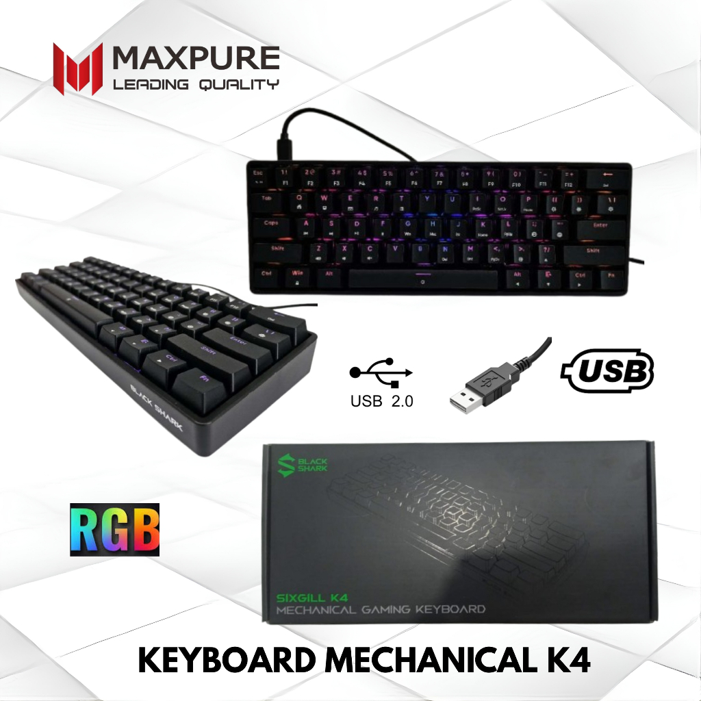 Jual Black Shark Keyboard Mechanical K4 RGB Red Switches Original ...