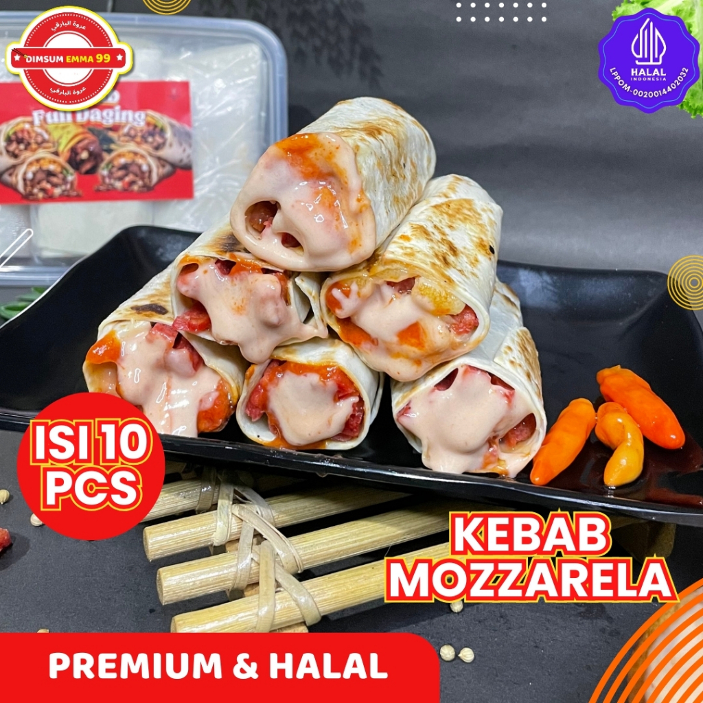 Jual Kebab Full Daging Keju Mozarella Tanpa Sayur Frozen Premium Isi 10 ...