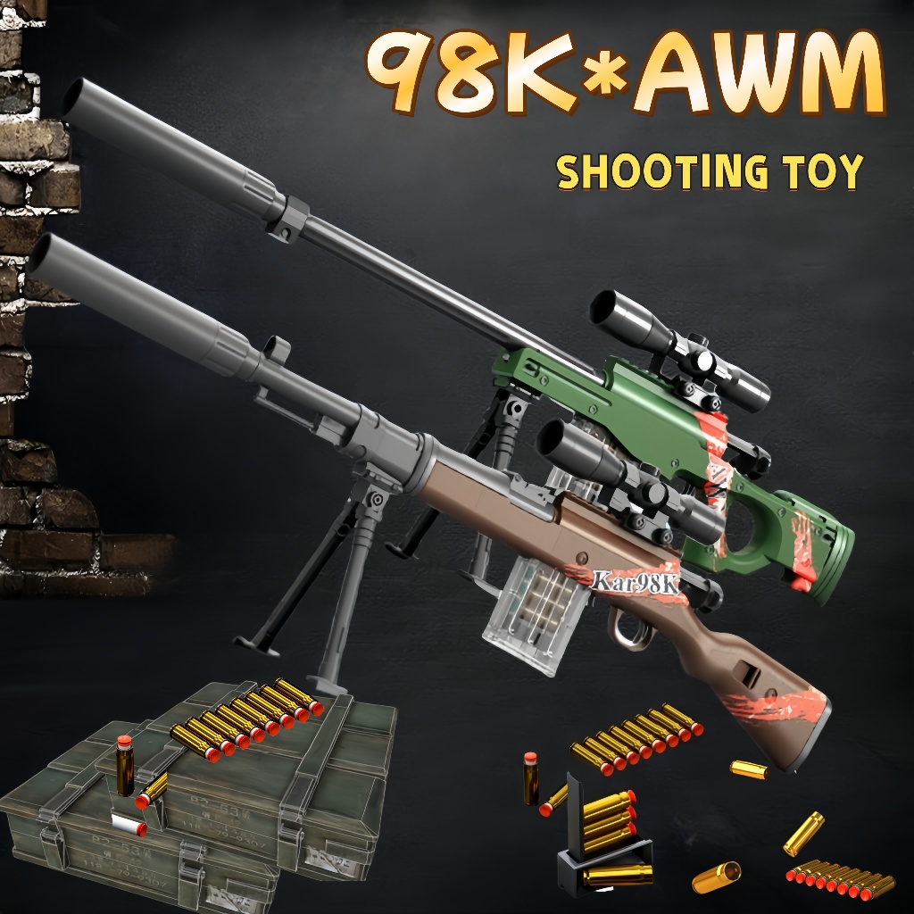 Jual 98K Simulasi Shell Melempar Soft Bullet Gun Toy Gun Model Pistol Simulasi AWM 98k Toy Gun ...