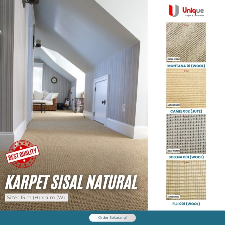 Jual Karpet Sisal Natural / Karpet Untuk Villa & Hotel / Natural Carpet ...