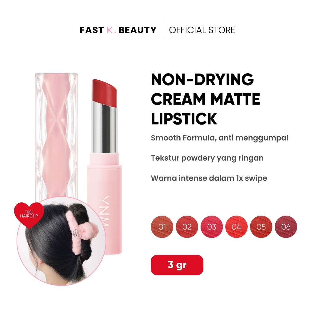 Jual YNM Cream Matte Lipstick FREE Hair Clip | Shopee Indonesia
