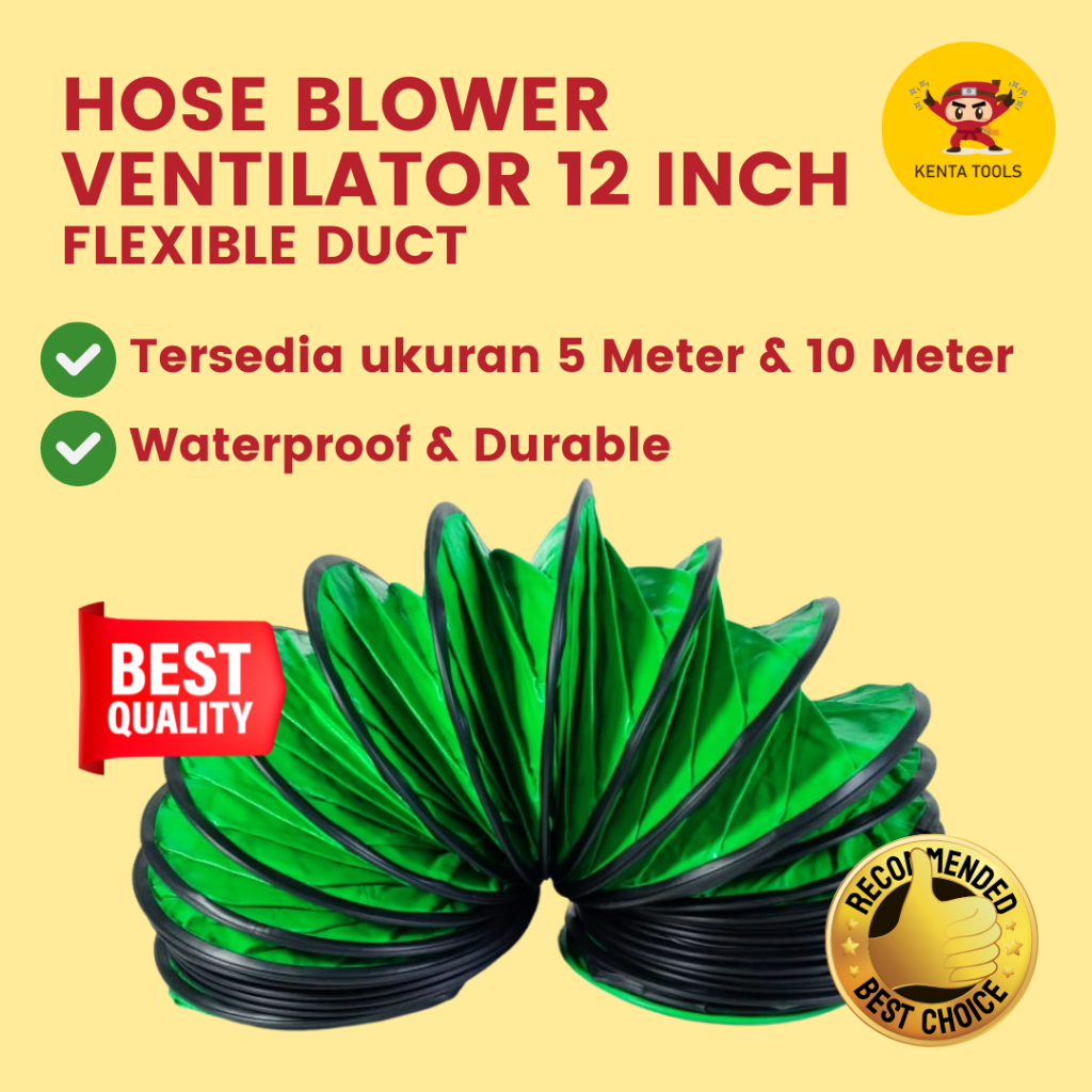 Jual Selang Portable Ventilator 12 Inch 5 Meter 10 Meter Flexible Duct ...