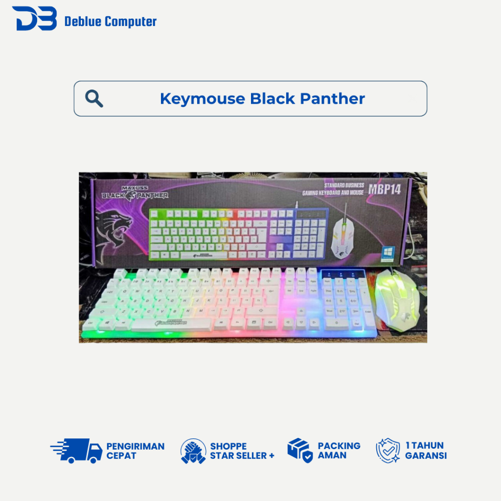 Jual Keyboard Mouse Black Panther RGB | Shopee Indonesia