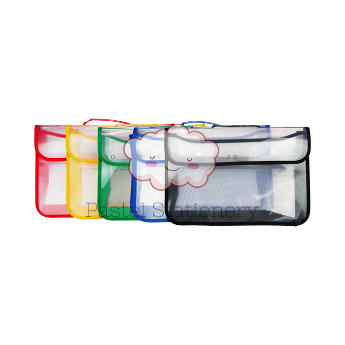 Jual Map Plastik Jala Kancing F4 Button School Office Bag File - Tas ...