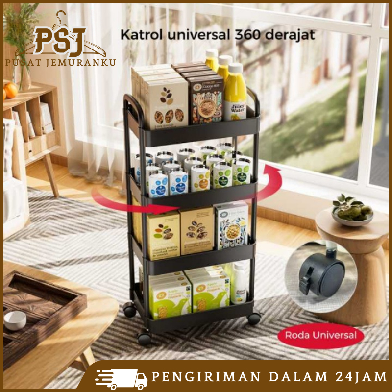 Jual Rak Serbaguna 4 Susun Dilengkapi Roda Rak Dapur Toilet Bentuk ...