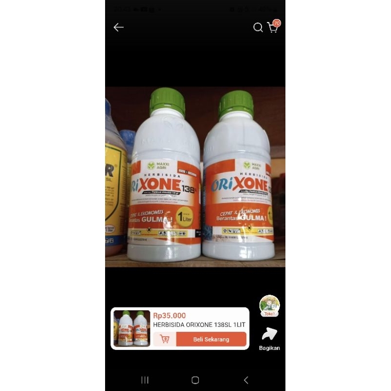Jual ORIXONE 138 SL kemasan 1liter .. | Shopee Indonesia