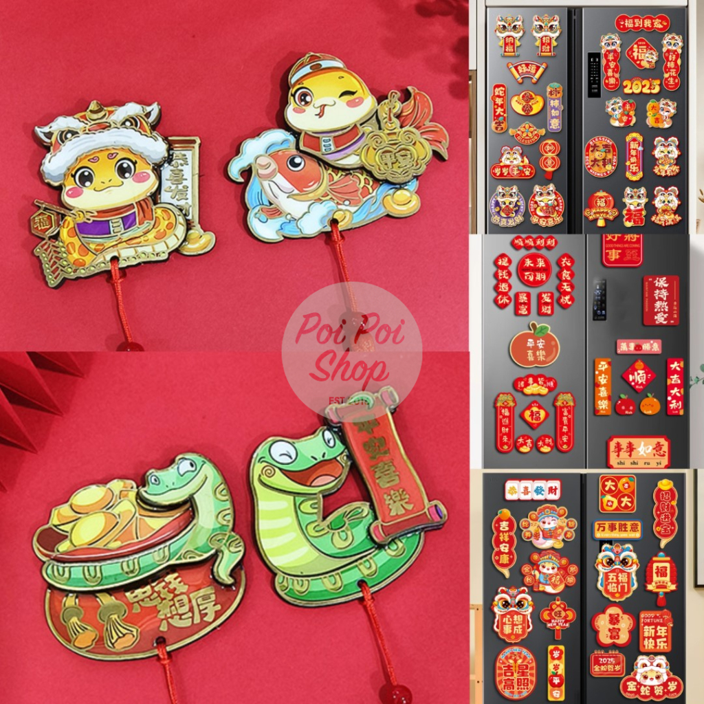 Jual Magnet Kulkas Hiasan Imlek 2025 Premium Karakter Ular CNY HJ ...