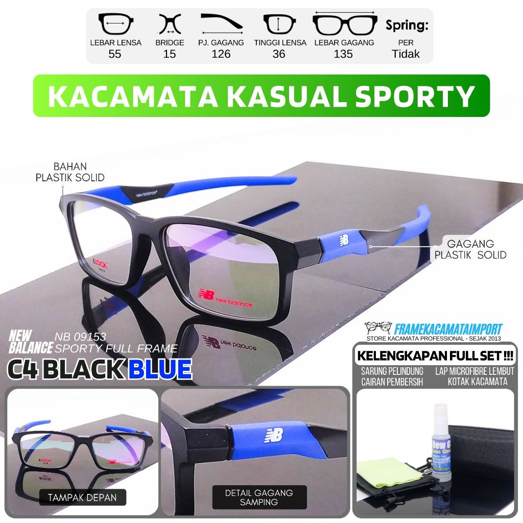 Jual Frame Kaca Mata Minus Kasual Unisex Plastik Super | Shopee Indonesia