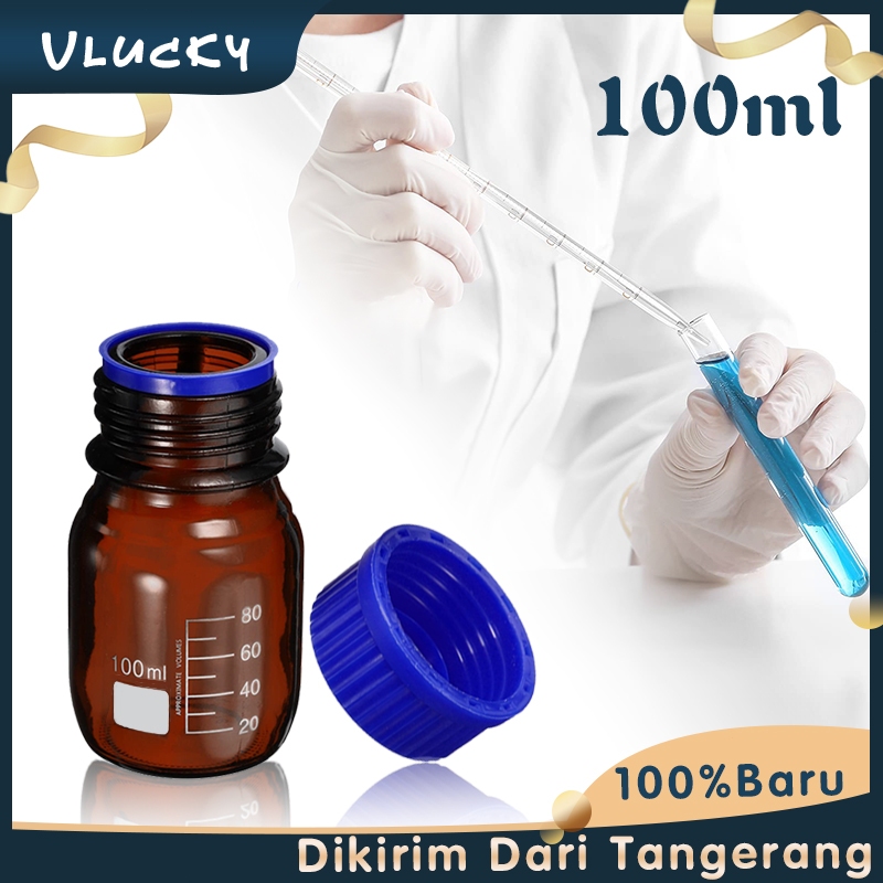 Jual Laboratory Bottle 100ML Coklat Amber Reagent Bottle Sample Botol ...