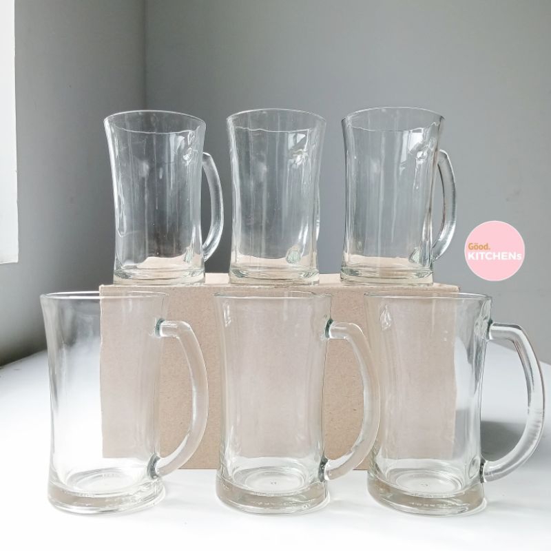 Jual G243 [6 PCS] GELAS KACA GELAS MINUM GELAS KOPI GELAS GAGANG GELAS ...