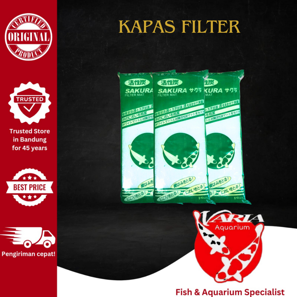 Jual Kapas Filter Sakura Hijau 2 Lapis Busa Filter Air Aquarium ...