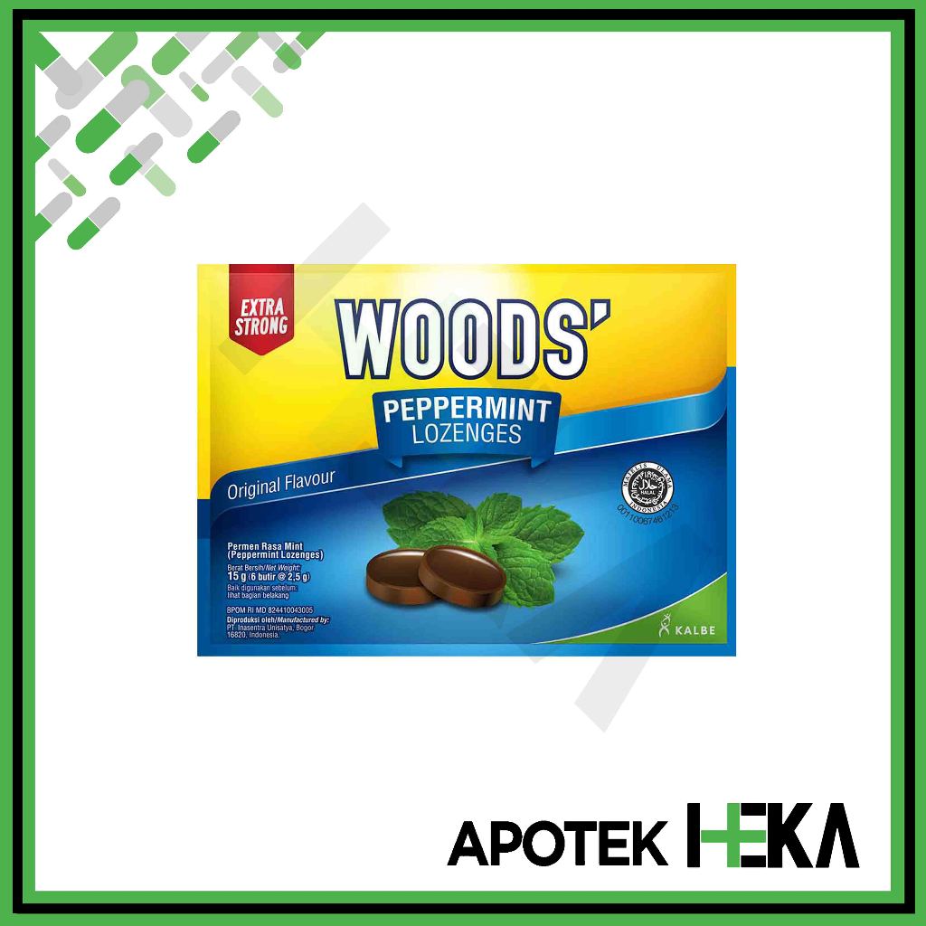 Jual Woods Peppermint Lozenges isi 6 - Permen Pelega Tenggorokan ...