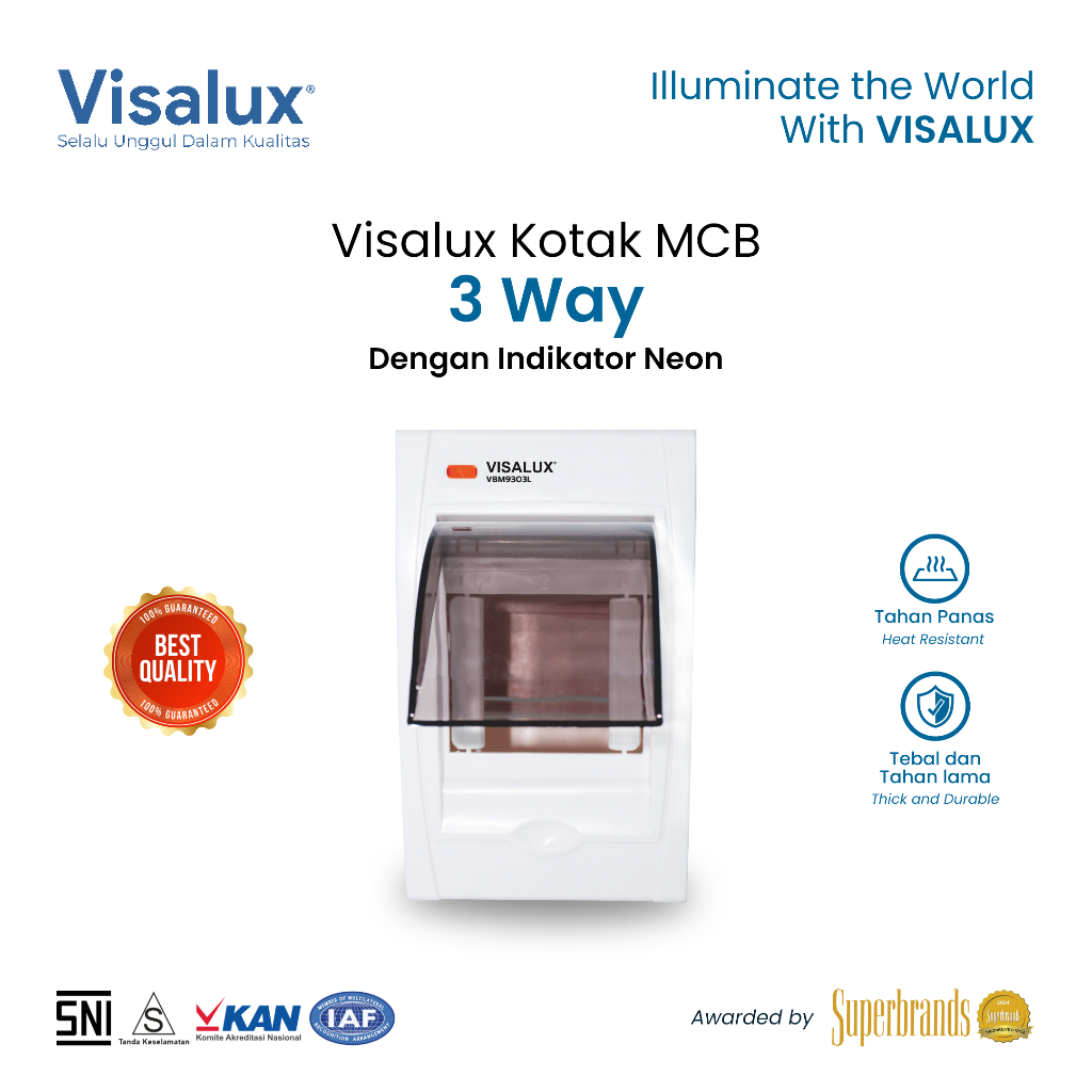 Jual Visalux Kotak MCB 3 Group / Box MCB 3 Way dengan Indikator Neon ...