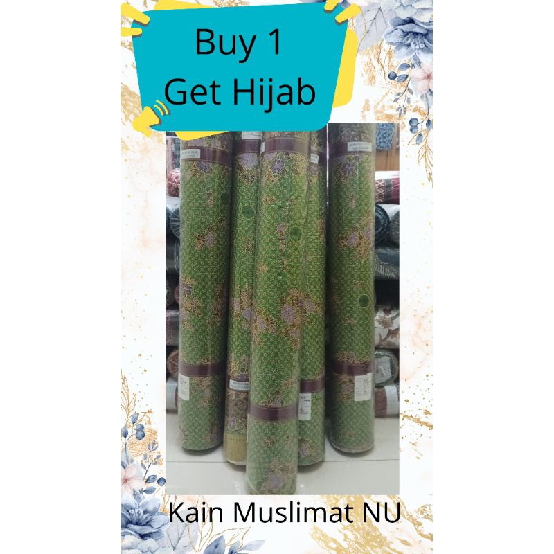 Jual Kain muslimat NU ijo muda Logo & Non Logo bahan Sutra halus roll ...