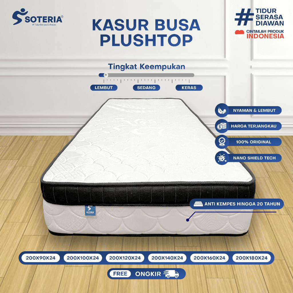 Jual Soteria Kasur Plushtop Roll Extra Plush Top High-Density Foam Swiss Technology / Kasur ...