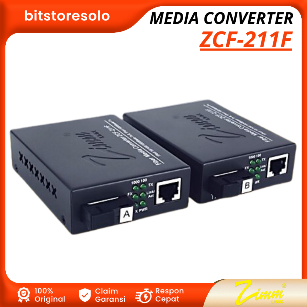 Jual MEDIA CONVERTER HTB ZIMMLINK ZCF-211F GIGABIT 1000MBPS FO TO LAN | Shopee Indonesia